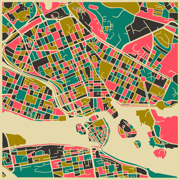 Colorful Abstracted Maps | Moss and Fog