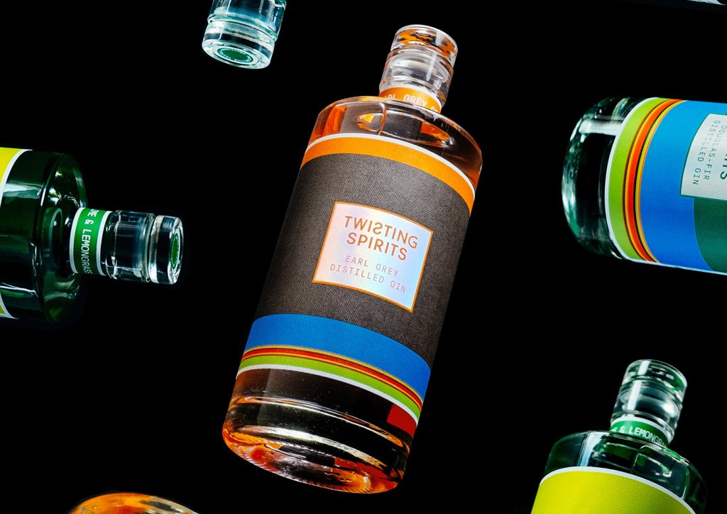 Clean and Bold Branding for Twisting Gin - Moss and Fog