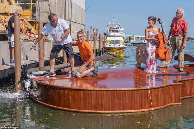 A Giant Floating Violin Launches in Venice | Moss and Fog