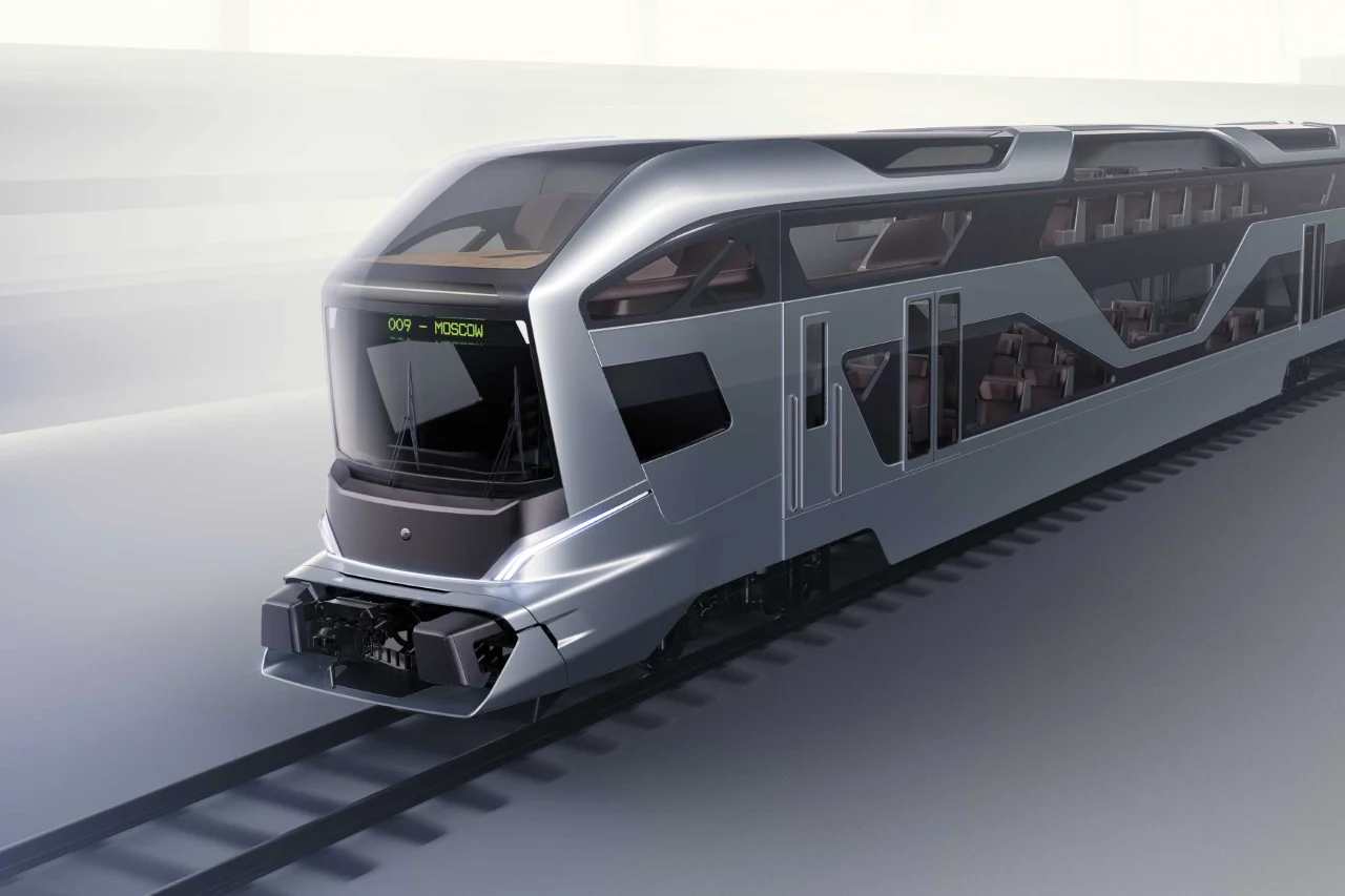 AIRSCP EV Train Concept Features Panoramic Glass Roof | Moss and Fog