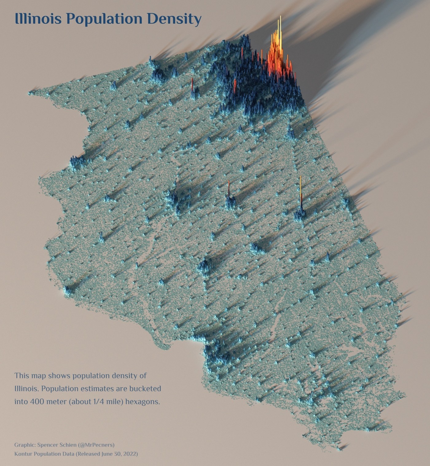 Spencer Schien’s Fascinating Maps Visualize Population Density – Moss ...