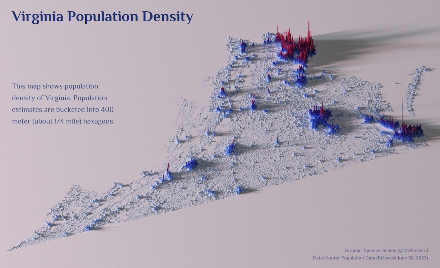 Spencer Schien’s Fascinating Maps Visualize Population Density – Moss ...