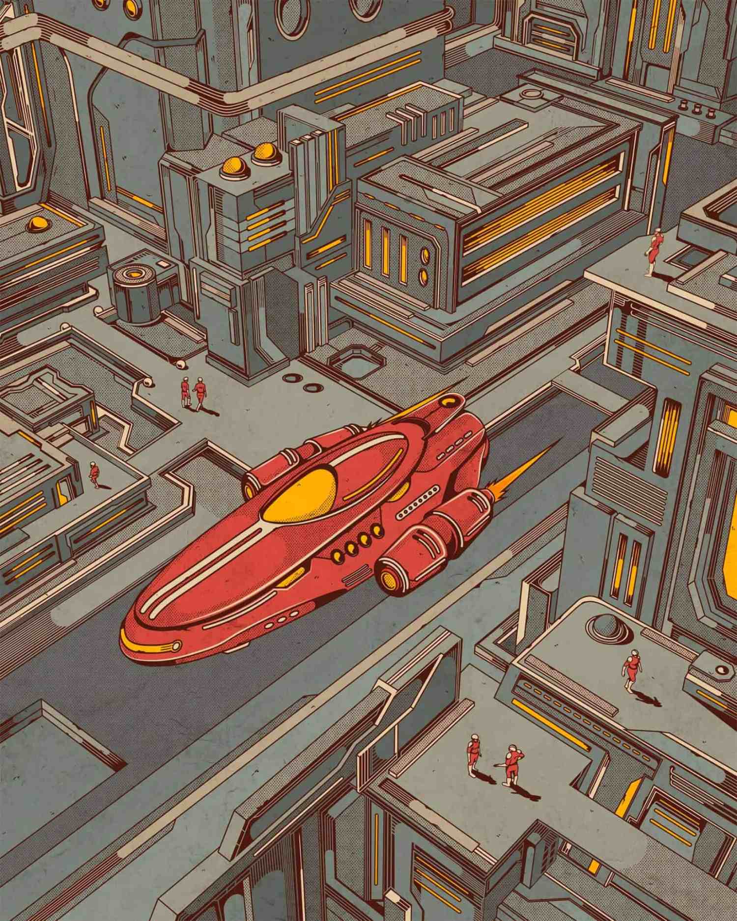 Retro Futuristic Utopia Illustrations by Orkhan Isayev » Moss and Fog