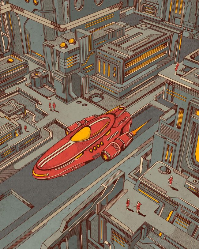 Retro Futuristic Utopia Illustrations by Orkhan Isayev | Moss and Fog