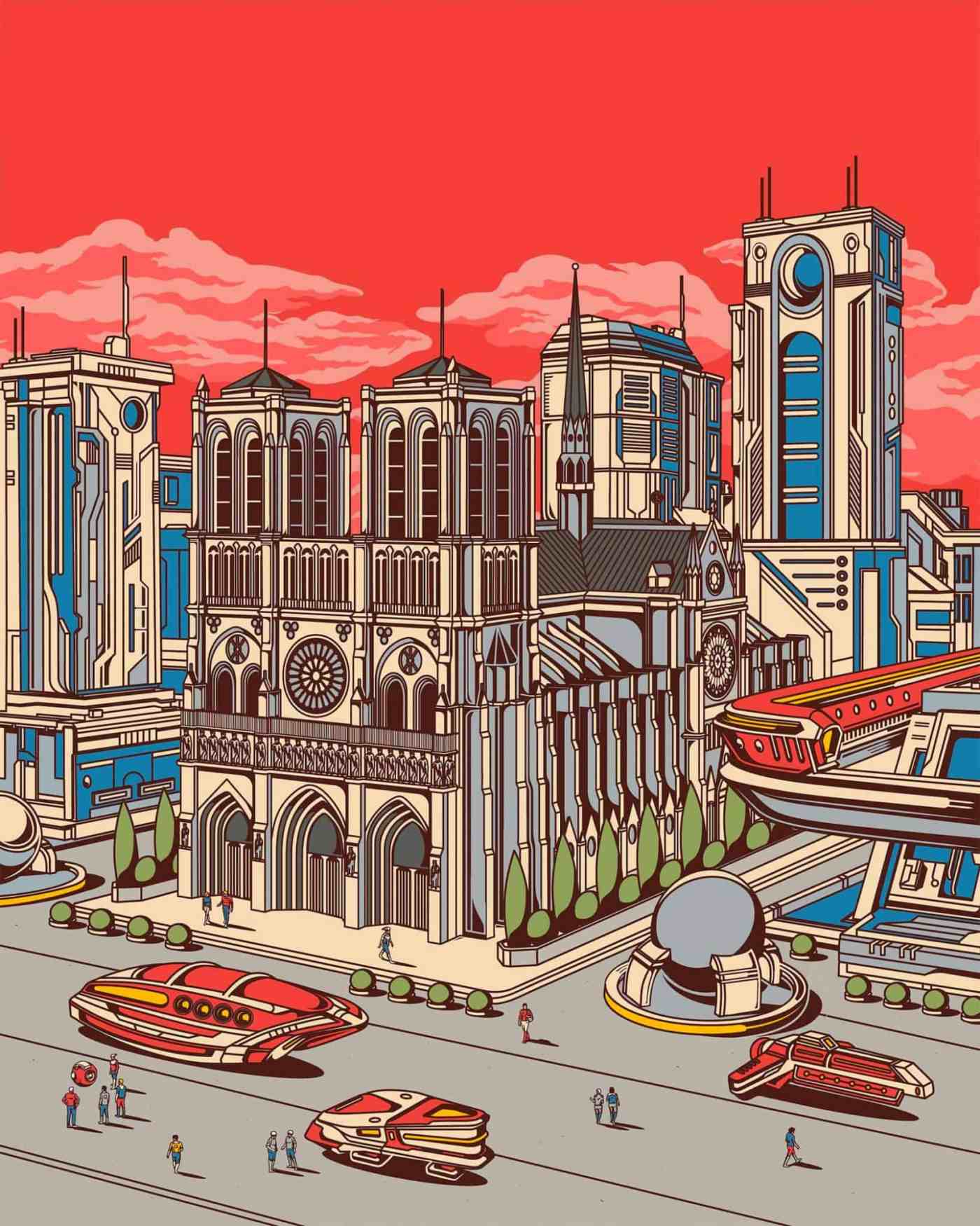 Retro Futuristic Utopia Illustrations by Orkhan Isayev | Moss and Fog