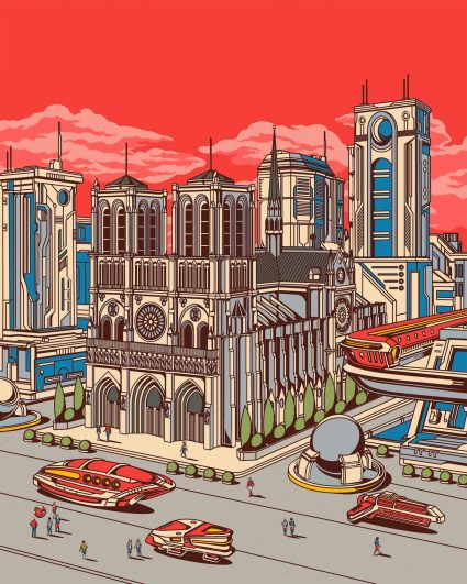 Retro Futuristic Utopia Illustrations by Orkhan Isayev | Moss and Fog