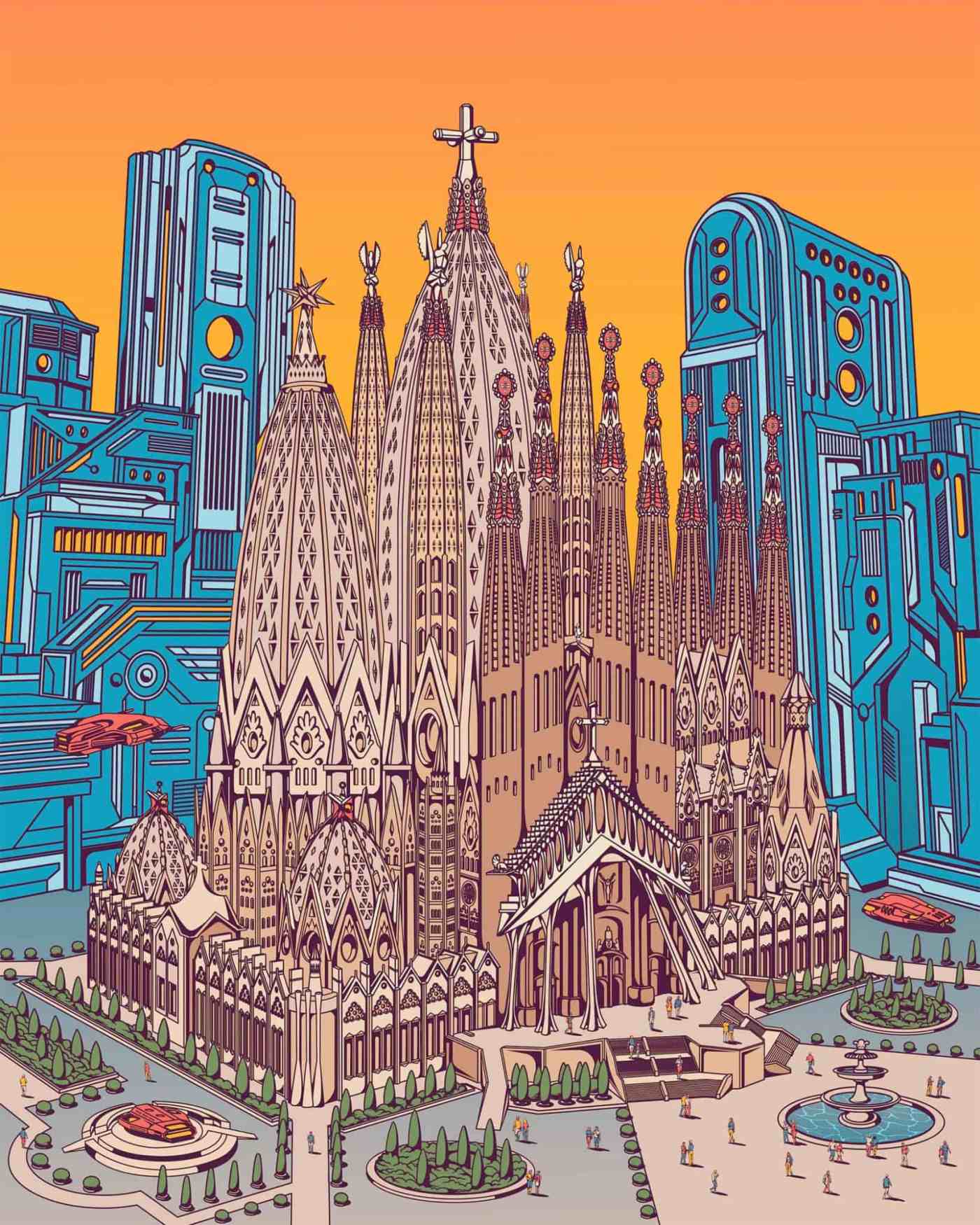Retro Futuristic Utopia Illustrations by Orkhan Isayev | Moss and Fog