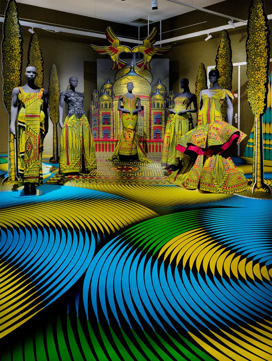 Bright, Maximalist Fabric Designs by Vlisco - Moss and Fog
