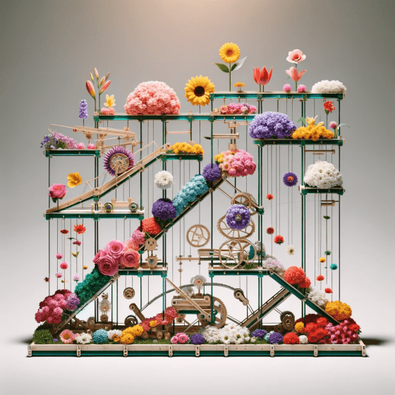 Envisioning Rube Goldberg Machines From Different Materials | Moss and Fog