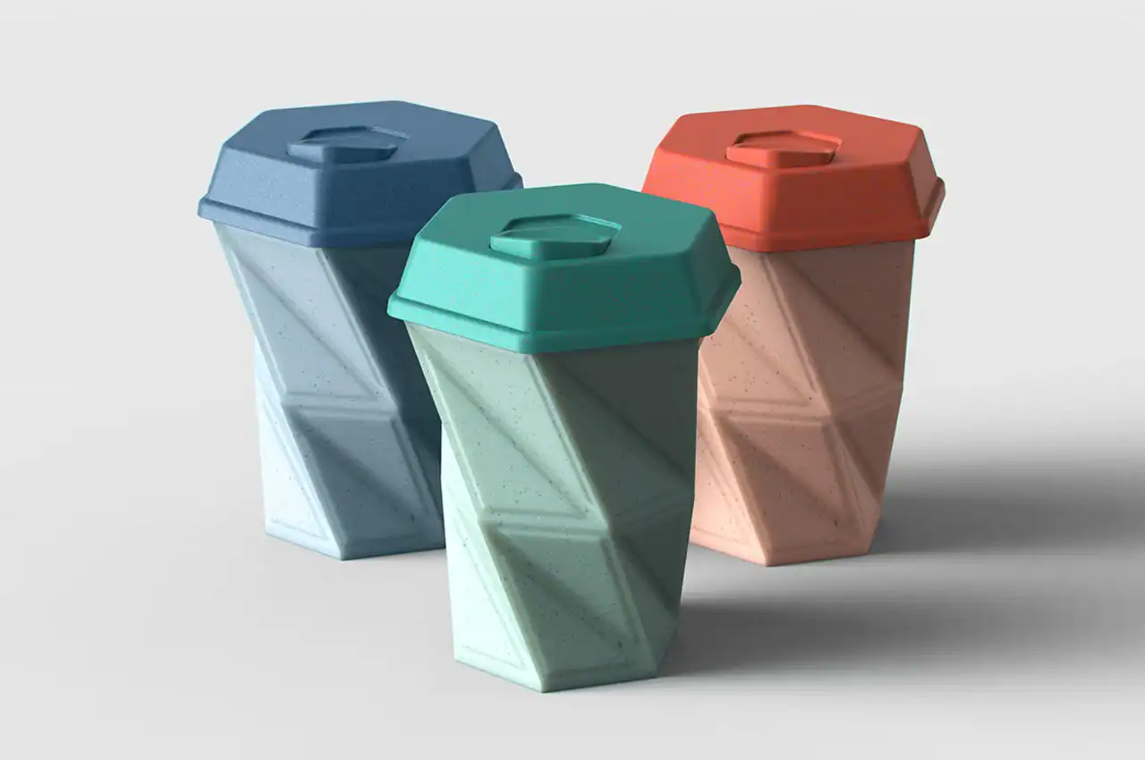 3D Printed Origami Coffee Cup Flattens for Carrying and is Highly ...