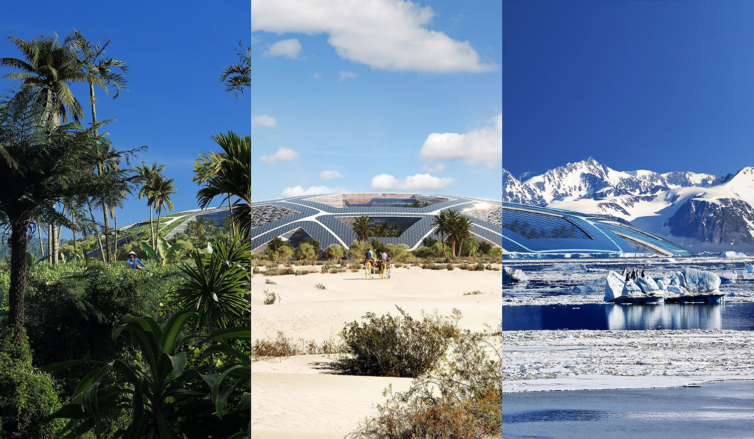 Biotech City Concept Housed in Futuristic Dome – Moss and Fog